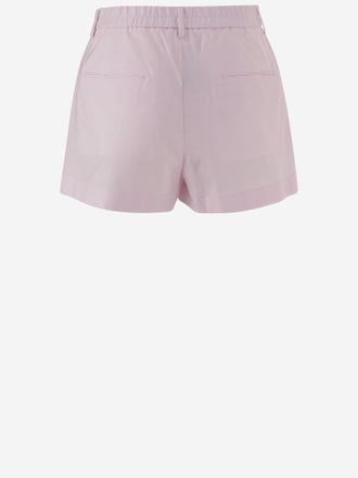 ARMARIUM Womens Cotton Shorts With Belt Loops Pink