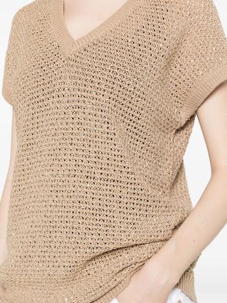 Fabiana Filippi Womens Sequin-Embellished V-Neck Vest Ss26 W
