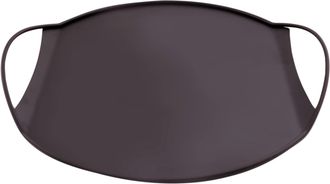 Point-Virgule Servierplatte mit Griffen, Tablett Couchtisch, rund, mattschwarz, 35cm