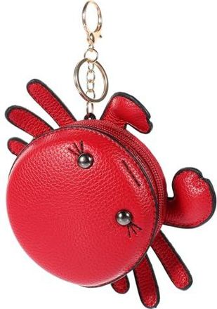 BESTONZON Petit Porte-Monnaie Mignon en PU Rouge Porte-Clés Multifonctionnel pour Femme Petit Paquet à Main Compact pour Pièces et Clés Shopping Voyage et Usage