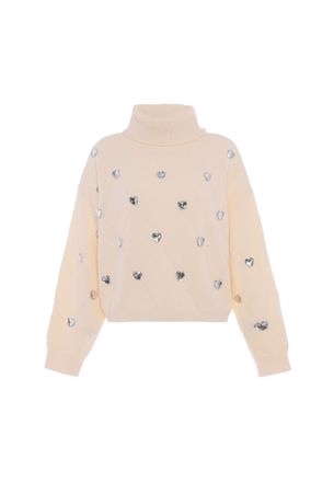 Faina Pullover Damen Wollwei&szlig;