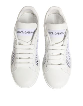 Dolce & Gabbana Womens White Mesh Inserts Low Top Sneakers Shoes Ps+20lf