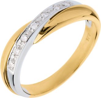 Edenly Trauring Diamantenband Miria in Weiss- und Gelbgold - Kanalfassung - 7 Diamanten