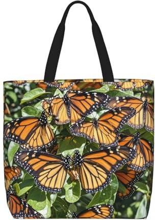 Generic Des Tas De Papillons Monarques Orange Sac A Main Femmes L&eacute;ger Tote Bag Grand Sac Courses Pour Voyage Gym Travail