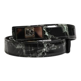 Dolce & Gabbana DG Logo Buckle Leather Belt - - Accessories - Herren - Schwarzk - ONE SIZE