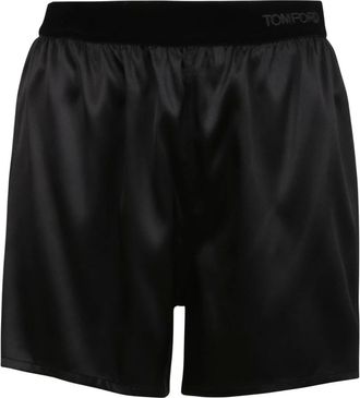 Tom Ford Femme, Sous-v&ecirc;tements, Noir, Taille: 40 FR Short PJ en satin de soie stretch