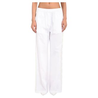 Msgm Msgm, Femme, Pantalons, Blanc, Taille: 36 FR Wide Pantalons