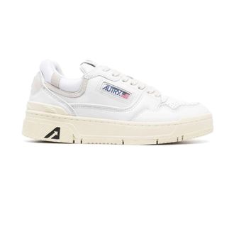Autry Wei&szlig;e Low Sneakers Logo Gummisohle - - Shoes - Damen - Wei&szlig; - 36 EU