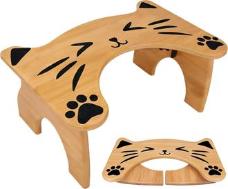 Generic Toiletten Fu&szlig;hocker f&uuml;r Erwachsene,Verstellbarer Rutschfester Hockhocker Mit Hockposition | 18 cm H&ouml;he Zusammenklappbarer Toilettenhocker aus Holz,F&uuml;r