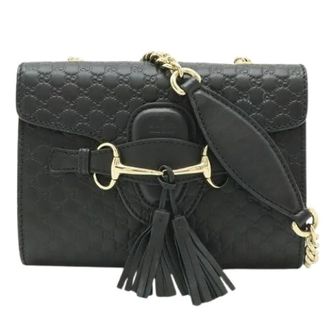 Gucci Pre-owned Microguccissima Leder Schultertasche - - Pre-owned - Damen - Schwarzk - ONE SIZE