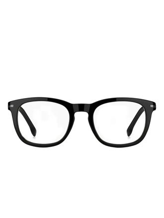 BOSS Gestreifte Sonnenbrille aus Acetat - Schwarz