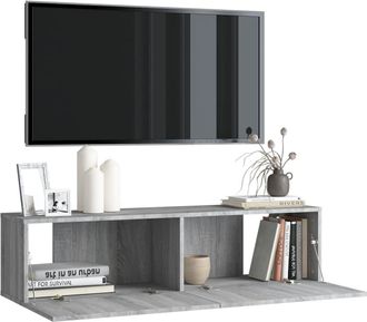 Generic TV Schrank mit 2 Klappt&uuml;ren, TV M&ouml;bel, H&auml;ngeboard, Lowboard, Fernsehschrank, Fernsehtisch, Sideboard, Holzwerkstoff(Wei&szlig; 80x30x30cm) (120x30x30cm)