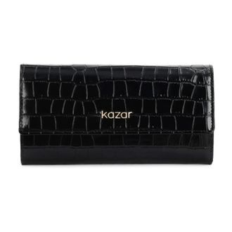 Kazar Femme, Accessoires, Noir, Taille: ONE Size Portefeuille en Cuir Gaufr&eacute;