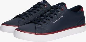 Tommy Hilfiger Low-Top-Sneaker aus Ledermischung in Blau