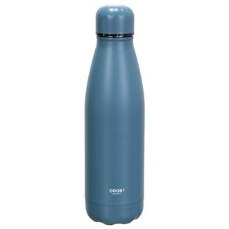 COOK CONCEPT Cook Concept - Bouteille De Transport 50 Cl Bleu - Inox - Chaud/Froid - Double Paroi - Dimensions : 25.8 X 7 X 25.8