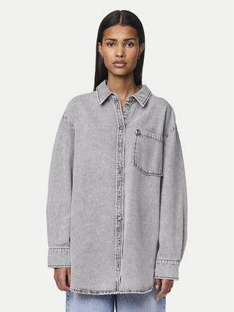 Pieces Jeanshemd 17150991 Grau Oversize