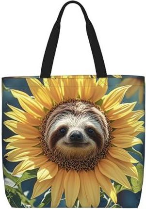 Generic Tournesols Paresseux Sac Cabas L&eacute;ger Sacs Imperm&eacute;able Sac A Main Femme Pour Shopping Travail Gym