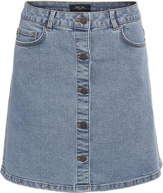 Noisy May Jupe en Jean avec boutonnière et Poches Devant et derrière, Couleurs:Bleu-Clair, Taille:XS