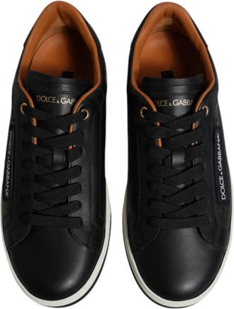 Dolce & Gabbana Leather Low-Top Sneaker - Black