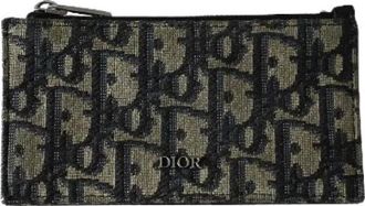 Dior Portefeuille zipp&eacute; doccasion - Homme - Pre-owned - Beige - Taille: ONE Size