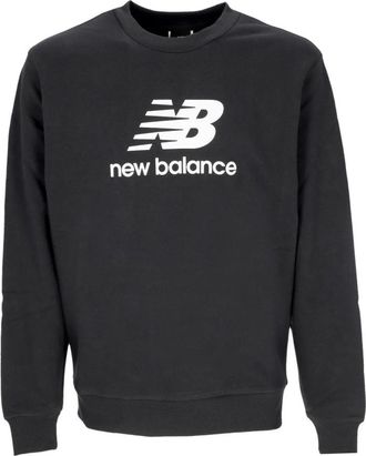 New Balance Logo French Terry Rundhals-Sweatshirt - - Sweatshirts & Hoodies - Herren - Schwarzk - S