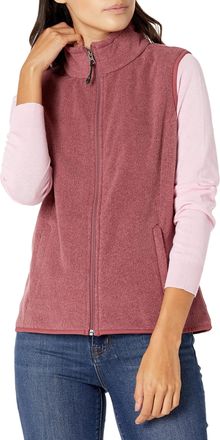 Amazon Essentials Damen &Auml;rmellose Polar Soft Fleece-Weste Mit Klassischer Passform (Erh&auml;ltlich In &Uuml;bergr&ouml;&szlig;e), Burgunderrot Meliert, L