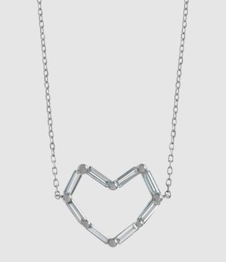 Little Ones Paris Pendentif Big Coeur Or Blanc 18k Et Diamants