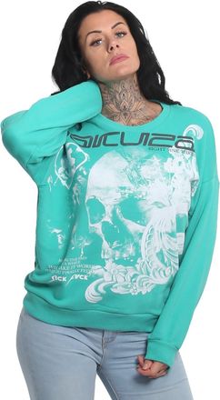 Yakuza Damen Ornamental Skull Urban Pullover Sweatshirt