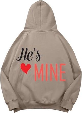 Generic Pull &agrave; capuche d&eacute;contract&eacute; avec poche pour homme et couple de Saint-Valentin 2026, marron, XL