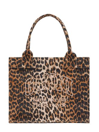 Ganni Recycled Cotton Animal Print Tote Bag - Multicolor