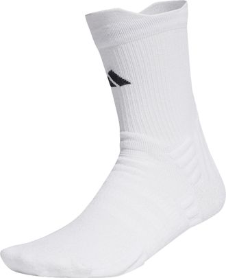 adidas Unisex Tennis Cushioned Crew Socks 1 Pair, White/Black, 10.5-12.5