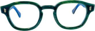Cutler and Gross Retro Eckige Brille Blau/Gr&uuml;ner Marmor - - Accessories - unisex - Blau - ONE SIZE