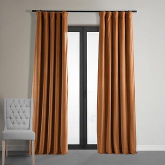 Half Price Drapes Signature Velvet Thermo-Verdunkelungsvorhänge für Wohnzimmer, 274 cm lang, 1 Panel, isolierte Verdunkelungsvorhänge für Schlafzimmer, Fenstervorhänge,