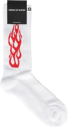 Vision Of Super Rote Stammesmuster Socken - - Underwear - Herren - Wei&szlig; - ONE SIZE