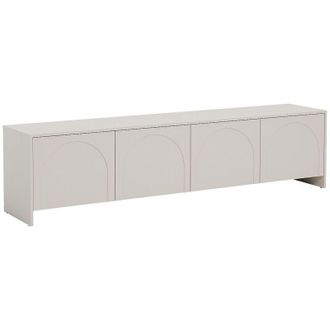 Vente-Unique Vente-Unique - Meuble TV 4 portes en MDF m&eacute;lamin&eacute; - Couleur beige - Dimensions 198x50x40cm - M&eacute;canisme push to open - Charge max 20kg
