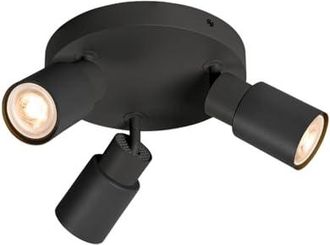 SLV PURI 2.0 Tube, Wand- und Deckenaufbauleuchte, rund, 3 x max. 6 W GU10, schwarz