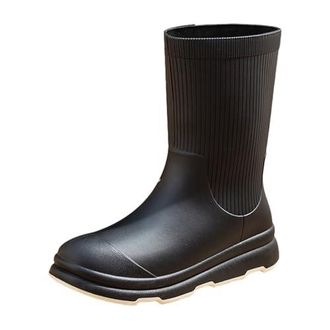 Generic Bottes en caoutchouc mi-mollet &eacute;pais pour femme - Plus faciles &agrave; mettre et &agrave; enlever - Durabilit&eacute; accrue - Semelle antid&eacute;rapante imperm&eacute;able - Bottes 