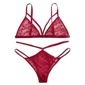 Generic Ensemble sous Vetement Femme Ensemble Lingerie Confortable Classique Soutien-Gorge Push-Up + Ceinture - Dentelle Sexy pour Nuit De Mariage