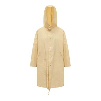 Jil Sander Femme, Vestes, Jaune, Taille: 36 FR Logo Print Drawstring Coat