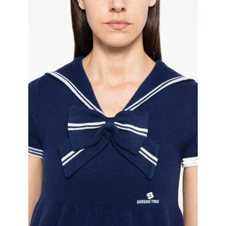 Shushu/Tong Puff Sleeve Mini Dress - Navy