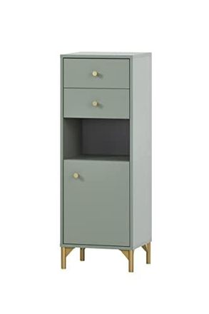 Schildmeyer Highboard Ando 154267, Pistazie/Gold, 40,3 x 33 x 114,4 cm