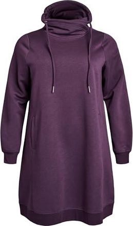 Zizzi Flash Robe Sweatshirt pour Femme Grandes Tailles avec Poches Tailles 42-60, Prune, 48-50 grande taille