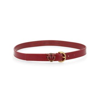 Pinko Pinko - Ceinture Tamboril en cuir - unisex - Accessoires - Rouge - Taille: M