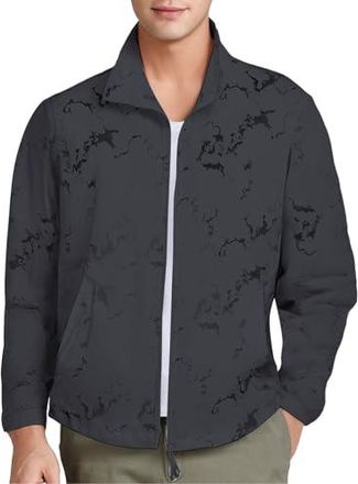 Generic Veste r&eacute;fl&eacute;chissante pour homme - Veste de pluie extra l&eacute;g&egrave;re et fine - Sans capuche - Avec col montant - Veste d&eacute;t&eacute; &agrave; s&eacute;chage rapide - Protection UV 