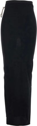 Rick Owens Femme, Jupes, Noir, Taille: 36 FR Longue Jupe avec Cordon de Serrage Lat&eacute;ral