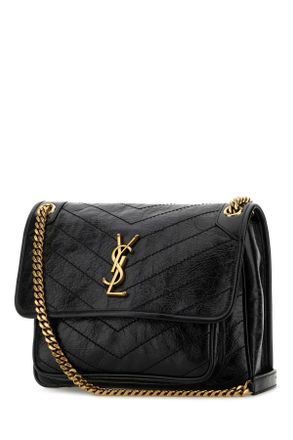 Saint Laurent Niki Calfskin Leather Shoulder Bag - Black