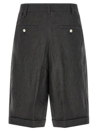 Jacquemus Mens Gray Linen Bermuda Shorts
