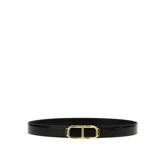 Tom Ford Leder G&uuml;rtel mit Doppelschnalle - - Accessories - Herren - Schwarzk - 110 CM