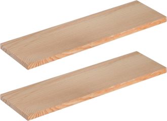 Astigarraga Regalbrett | Vollholz Kiefer | abgerundete Ecken | Vier Gr&ouml;&szlig;en | DIY Holzbrett | Massiv | 2er Set (60x17 cm (2 STK.))