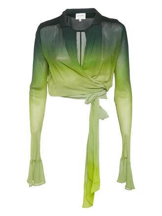 Rag & Bone blouse Cypress &agrave; effet d&eacute;grad&eacute; - Vert